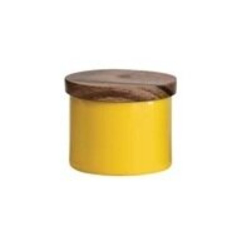 Yellow, Metal Mini Pinch Pot with Acacia Wood Lid – Cait's Emporium